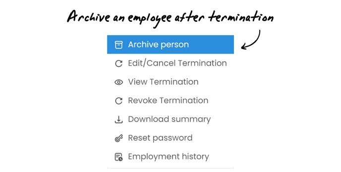 How to terminate or archive an employee